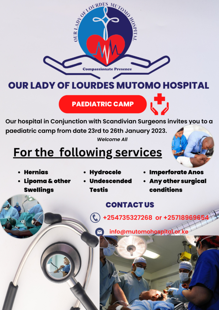 Paediatric Surgical/medical camp – Our Lady of Lourdes Mutomo Hospital